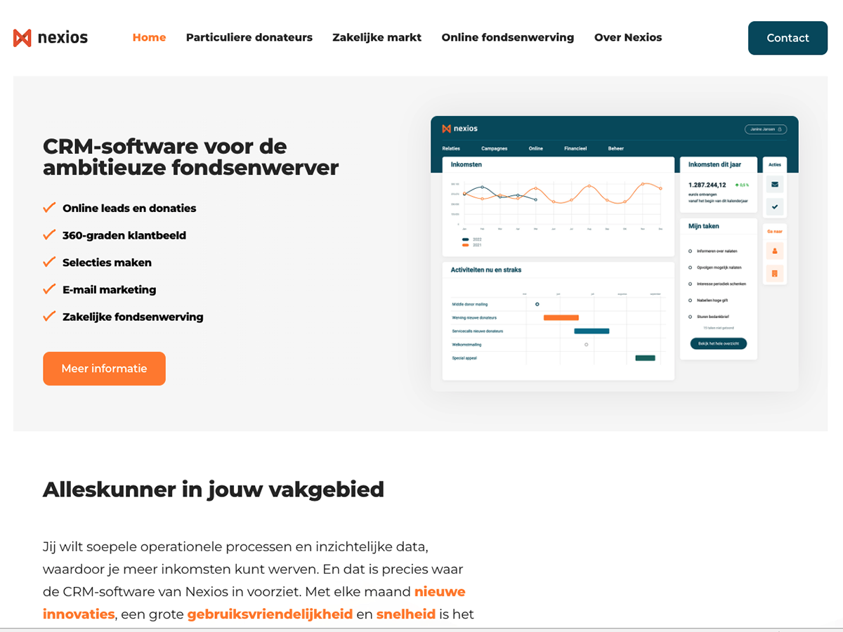 CRM-software voor de ambitieuze fondsenwerver - Nexios